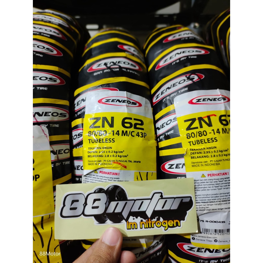 Jual Ban Zeneos ZN62 80/80-14 Tubeless | Shopee Indonesia