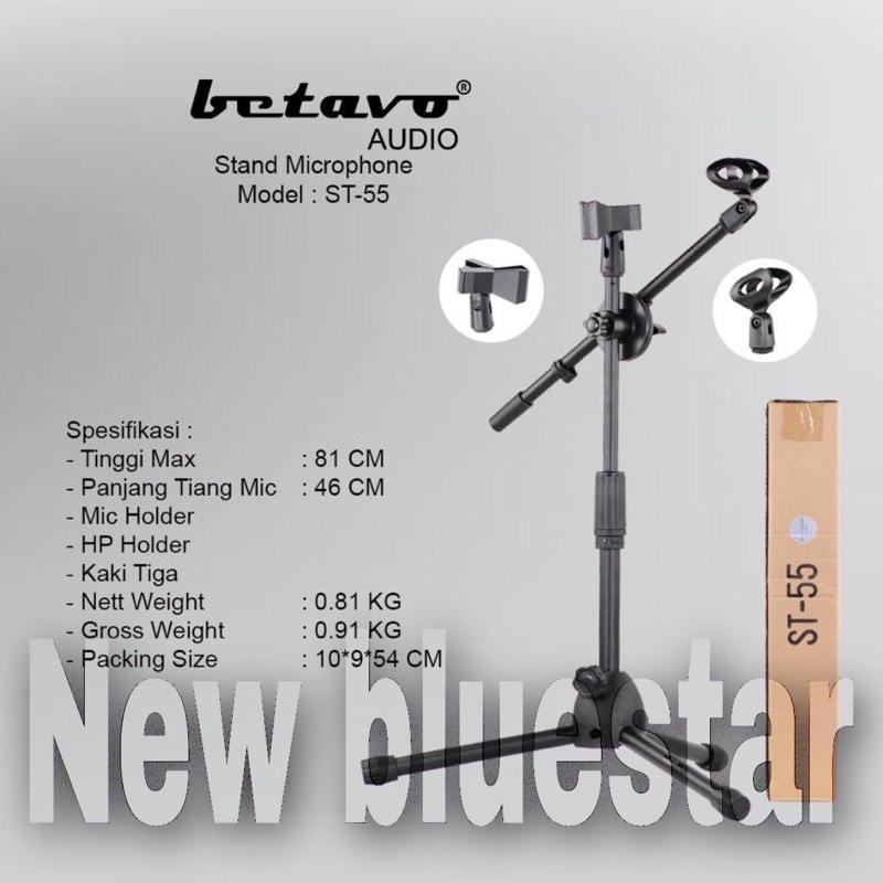 Jual Stand Mic Lantai Betavo ST 25 Original Standing Microphone | Shopee Indonesia