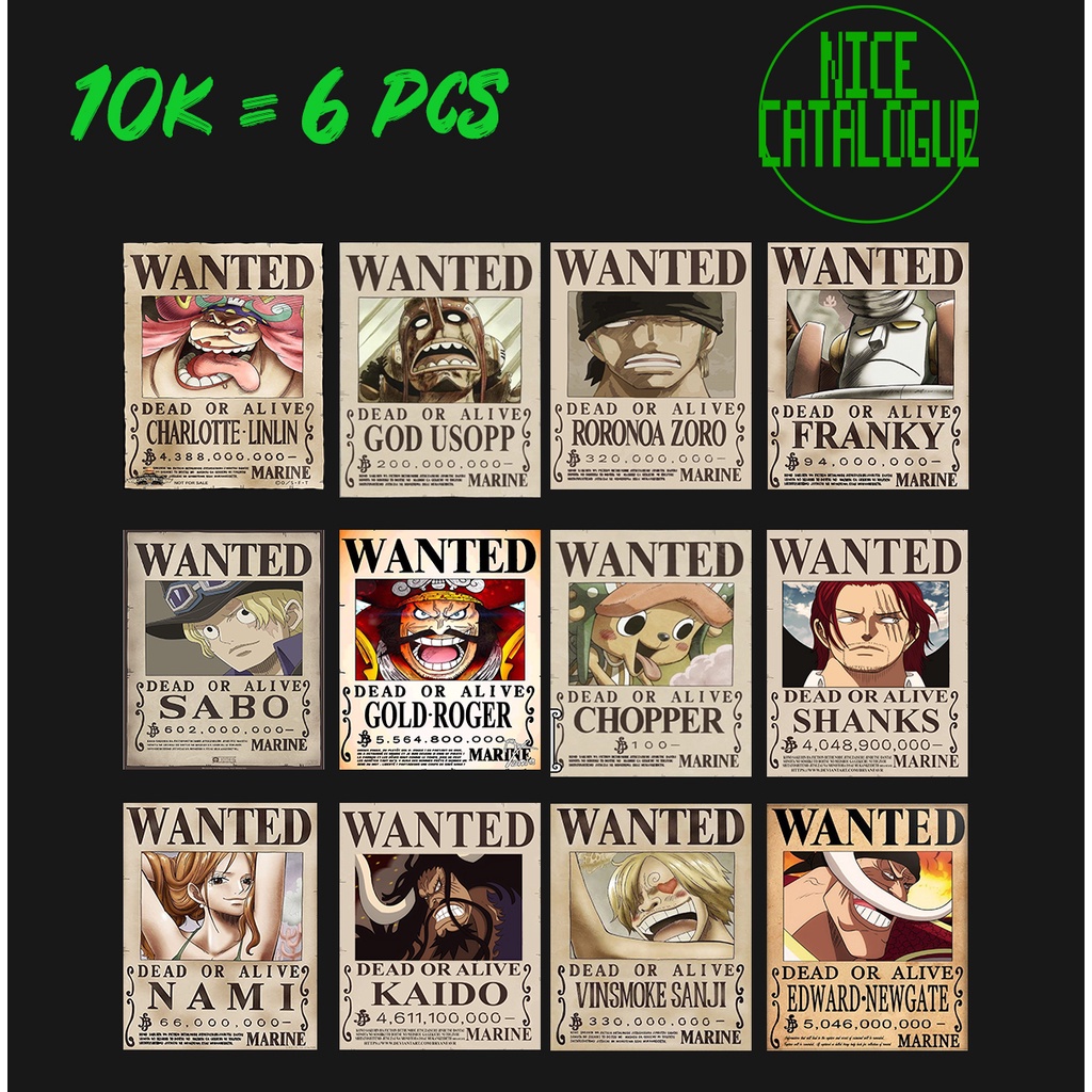 Jual CETAK POSTER WANTED ( HARGA BURONAN ) ONE PIECE | Shopee Indonesia