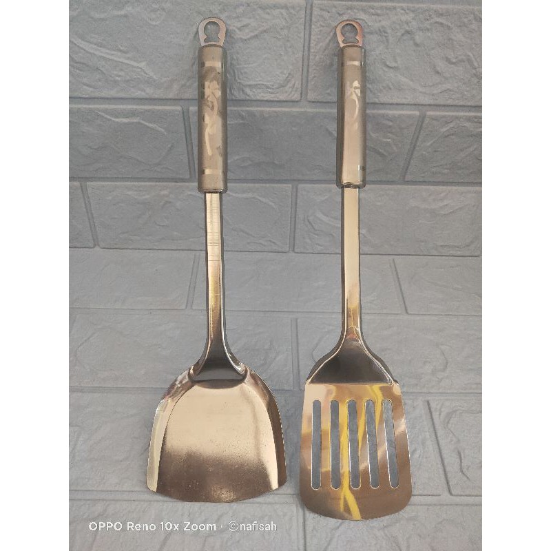 Jual spatula/sutil dan centong stainlees tebal bagus dan murah | Shopee ...