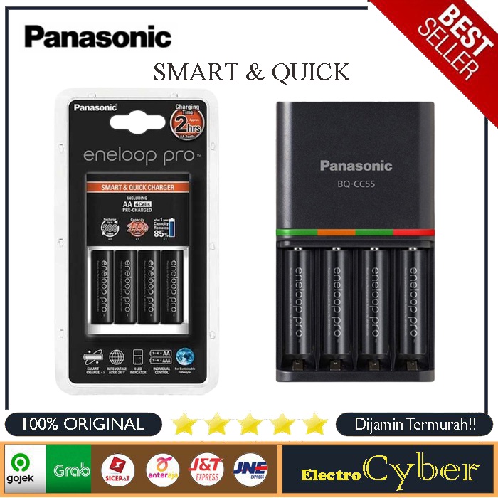 Jual Panasonic Smart & Quick Charger Eneloop Pro 2 hours 4 Battery ...