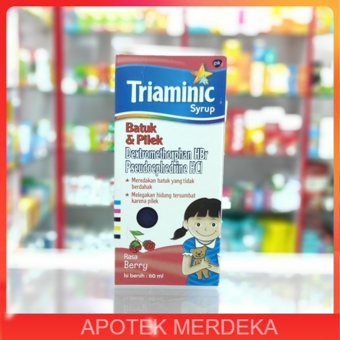 Jual triaminic merah 60 ml batuk pilek / triaminik 60ml batuk kering ...