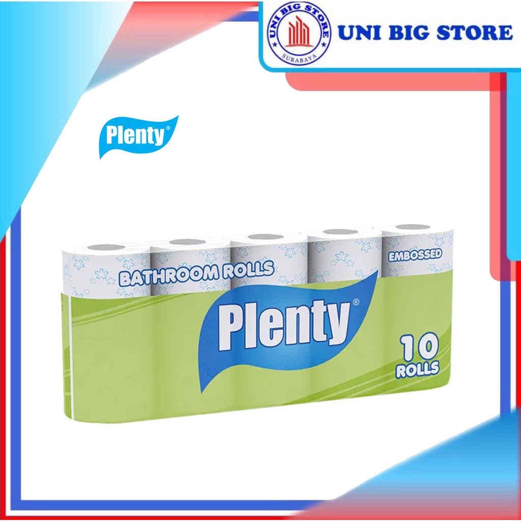 Jual Plenty Bathroom Tissue Toilet 10 Rolls Embosed Tisu Core Gulung ...