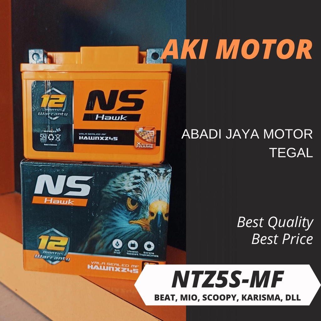 Jual Aki Motor Kering NS NTZ5S Karisma, Beat, Supra x 125, Scoopy | Shopee Indonesia