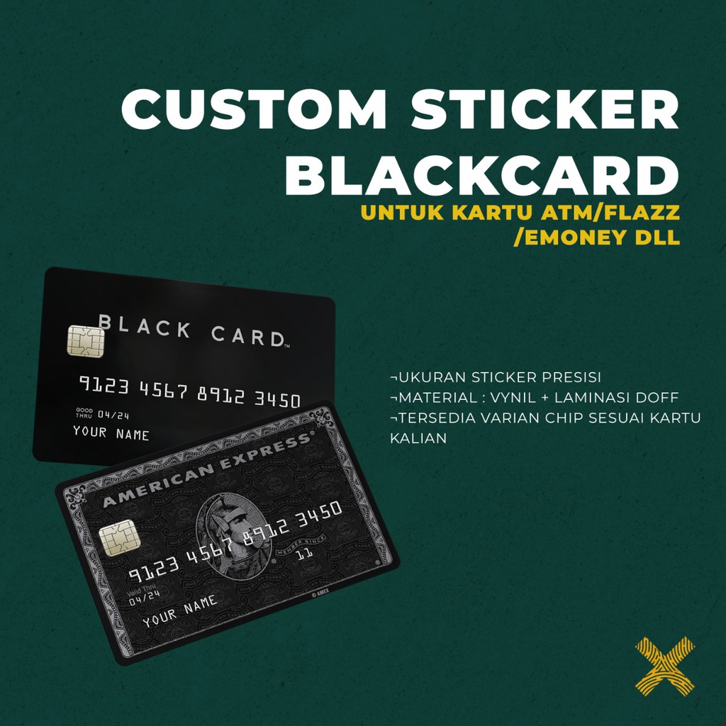 Jual Skin card/Sticker Kartu ATM BLACK CARD & AMERICAN EXPRESS ...