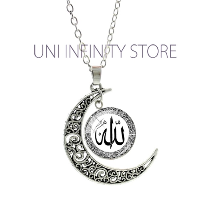 Jual JWNE0484 Kalung Rantai Bulan Sabit Bintang Muslim Islam Kaligrafi ...