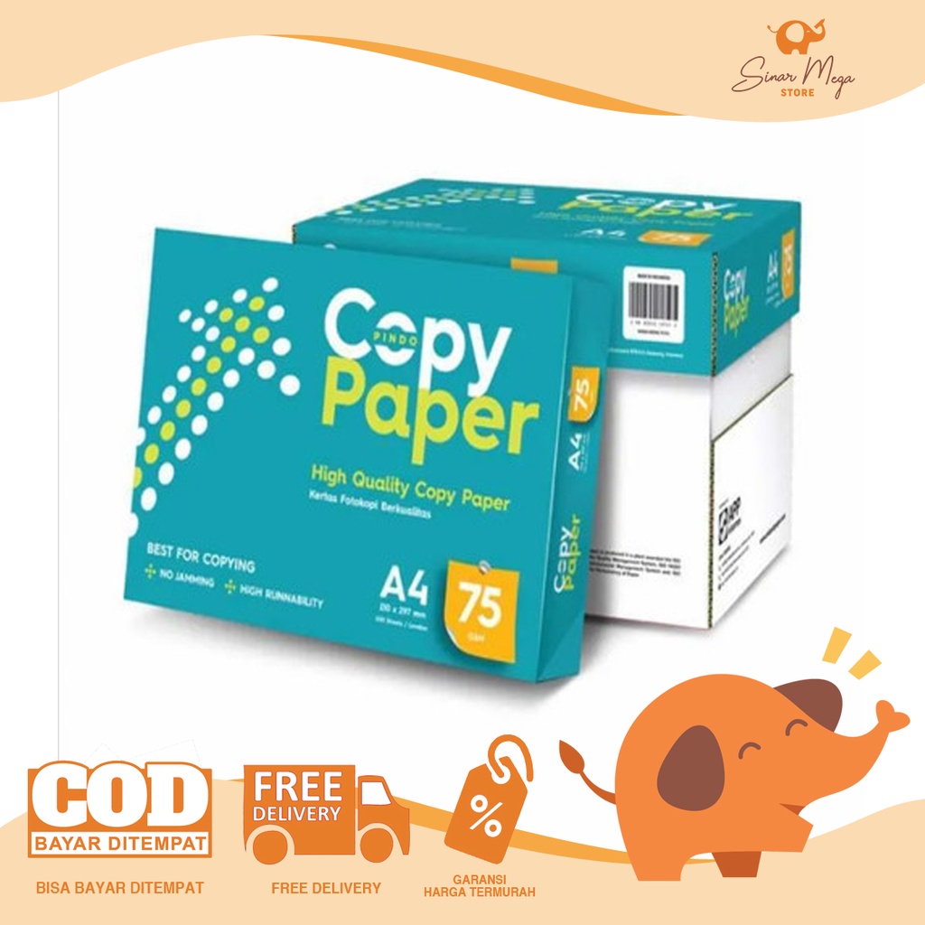 Jual Copy Paper A4 75 gr / Kertas HVS Print Fotocopy A4 75gsm Indonesia ...