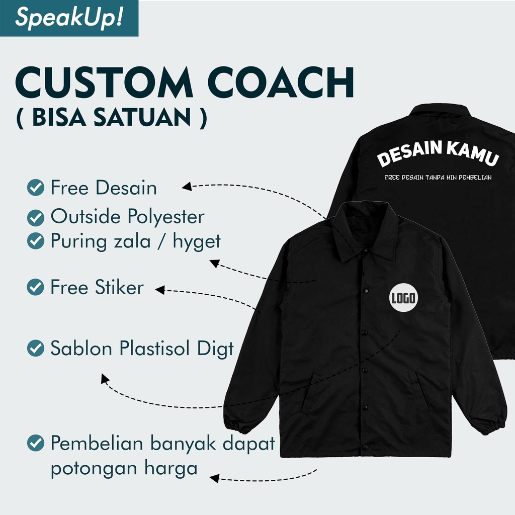 Jual JAKET COACH CUSTOM SATUAN / CUSTOM JAKET COACH SATUAN / JAKET ... Jual JAKET COACH CUSTOM SATUAN / CUSTOM JAKET COACH SATUAN / JAKET ...