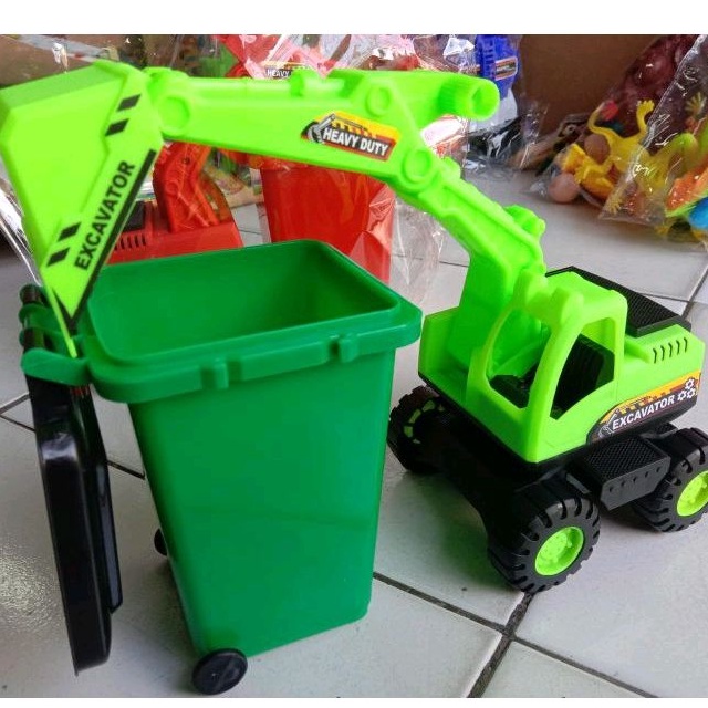 Jual mainan mobil konstrusi exavator sampah - bego roda sampah B ktg MK ...