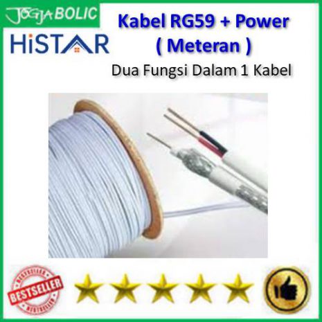 Jual HISTAR Kabel CCTV RG59 Plus Power meteran Indonesia|Shopee Indonesia