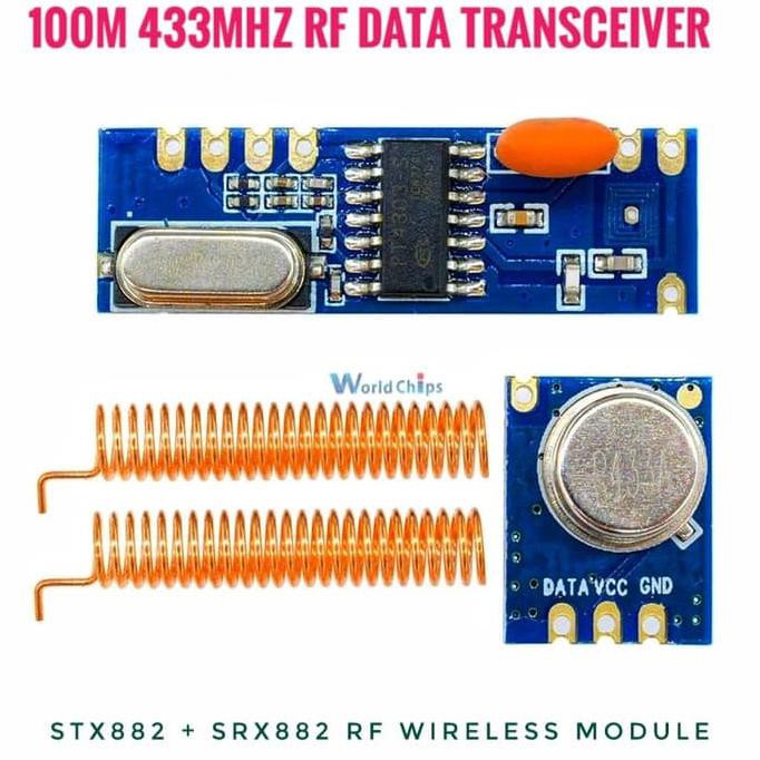 Jual 100M 433MHZ RF WIRELESS DATA TRANSCEIVER MODULE STX882 SRX882 ...