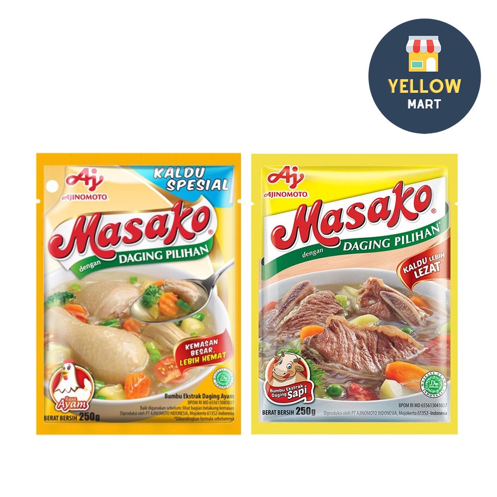Jual Masako Ajinomoto Bumbu Kaldu Variasi Rasa Ayam & Sapi 250 Gram ...