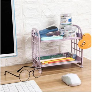 Jual Rak Meja Plastik Mini 2 Tingkat Multifungsi / Rak Meja Rias Kantor ...