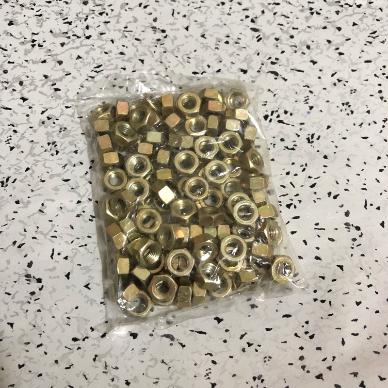 Jual Mur M6 kuning Mur 10 Mur 6mm [PAKET 100 pcs] | Shopee Indonesia