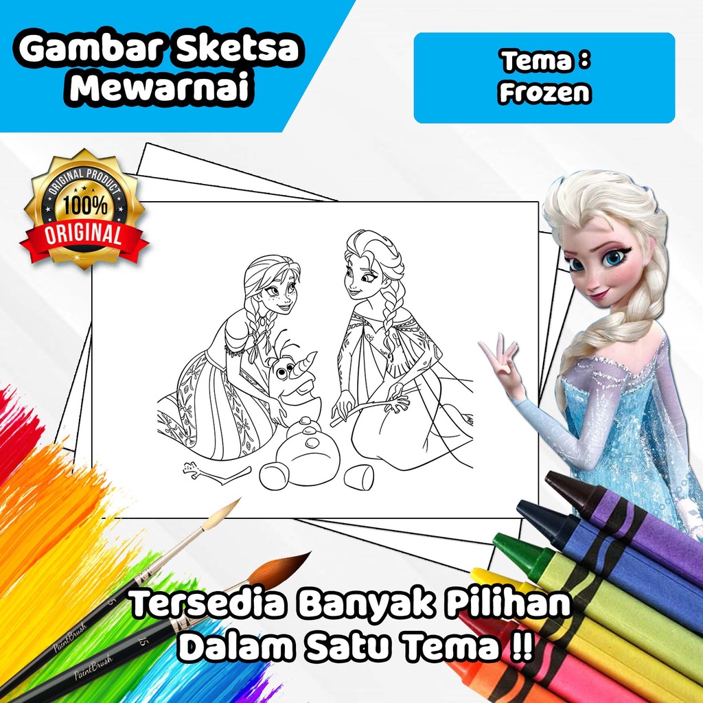 Jual Gambar Sketsa Mewarnai ~ 05 . Frozen Part 1 / Seketsa Lukis ...