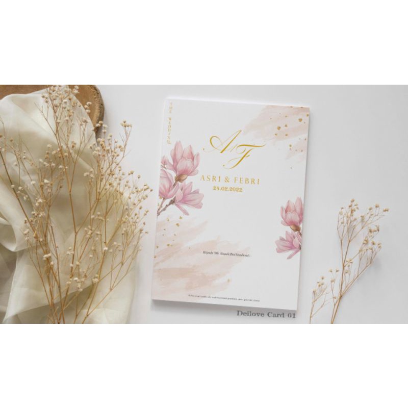 Jual UNDANGAN PERNIKAHAN, SOFT COVER MINIMALIS, SHABBY CHIC, WATERCOLOR ...