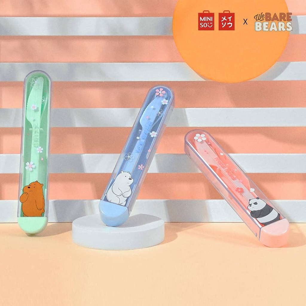 Jual MINISO X WE BARE BEARS! Stainless steel cutlery set. Sendok makan ...