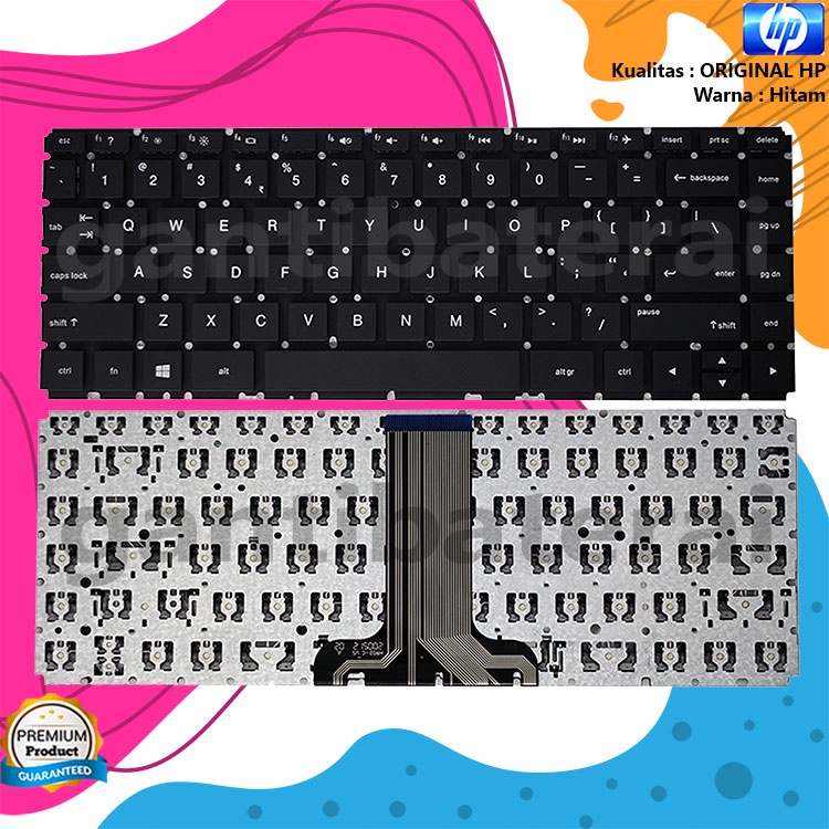 Jual Keyboard HP 14-BS 14-BW TPN Q186 Q187 240 G6 Black Non Frame ...