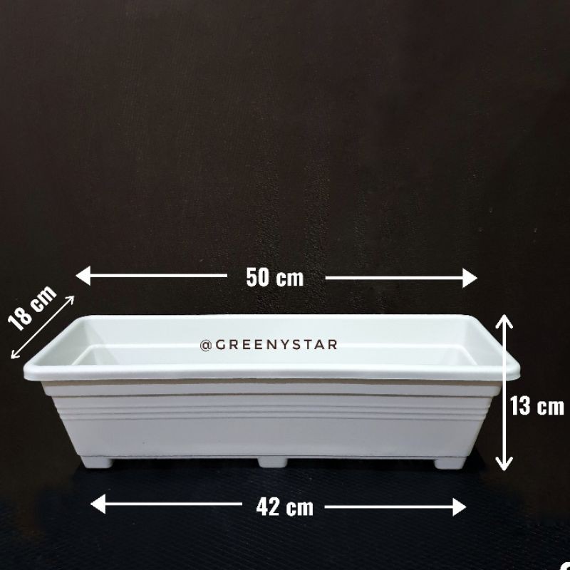 Pot panjang putih 50cm, pot persegi panjang, pot 50cm, pot petak, pot ...