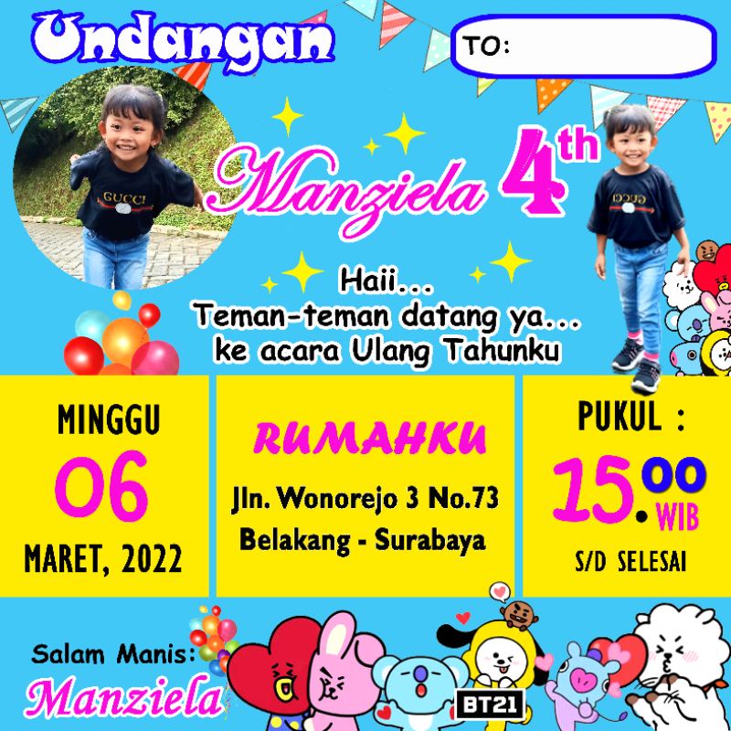 Jual UNDANGAN ULANG TAHUN CUSTOM/ UNDANGAN ULTAH FOTO | Shopee Indonesia