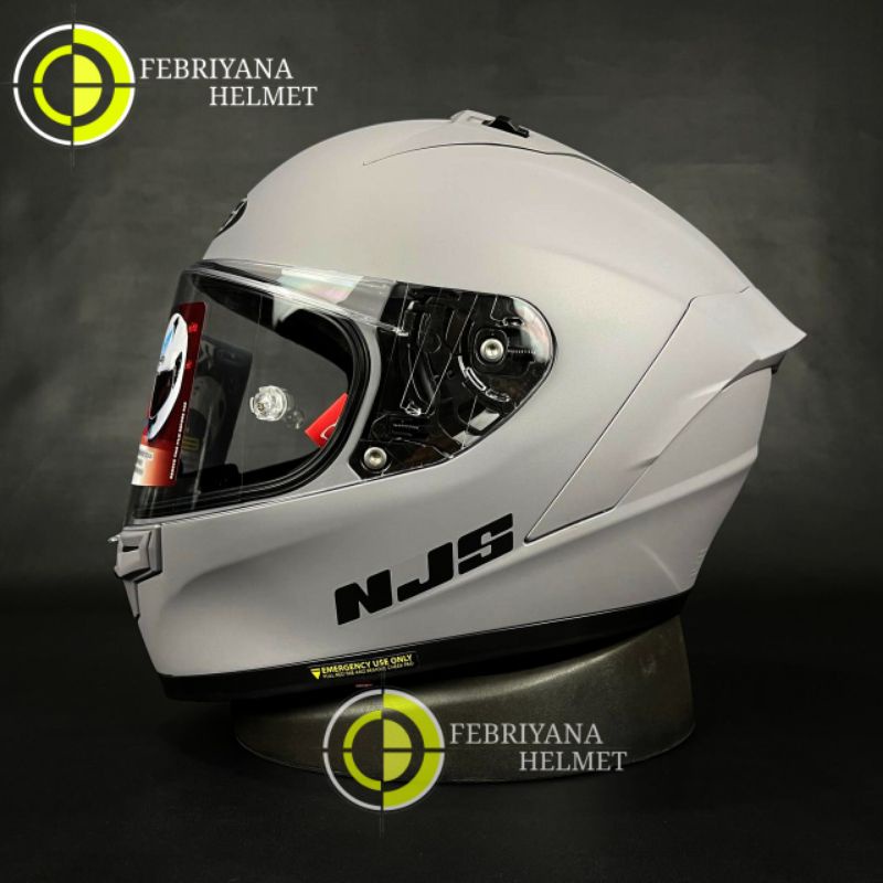 Jual HELM NJS ZX-1R SOLID STONE GREY DOFF FULL FACE NJS ZX1R Indonesia ...