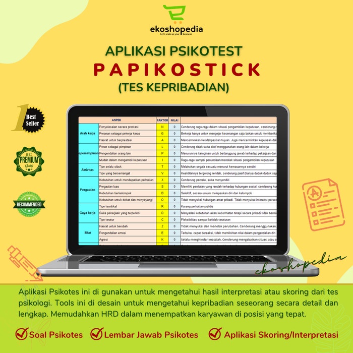 Jual Aplikasi Skoring dan Interpretasi Psikotes PAPI Kostick ...