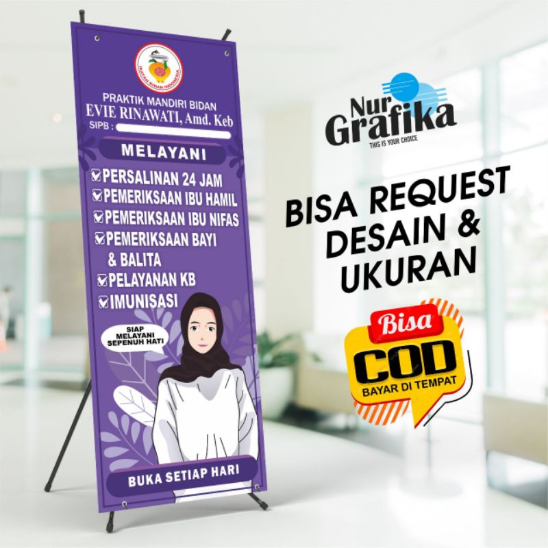 Jual Banner Pelayanan Bidan Ungu, Pink, Biru | Shopee Indonesia