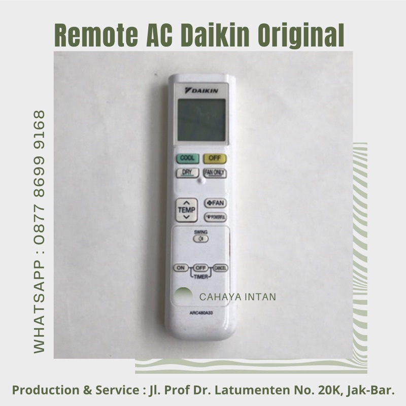 Jual REMOTE/REMOT AC DAIKIN ORIGINAL ASLI (Second) Indonesia|Shopee ...