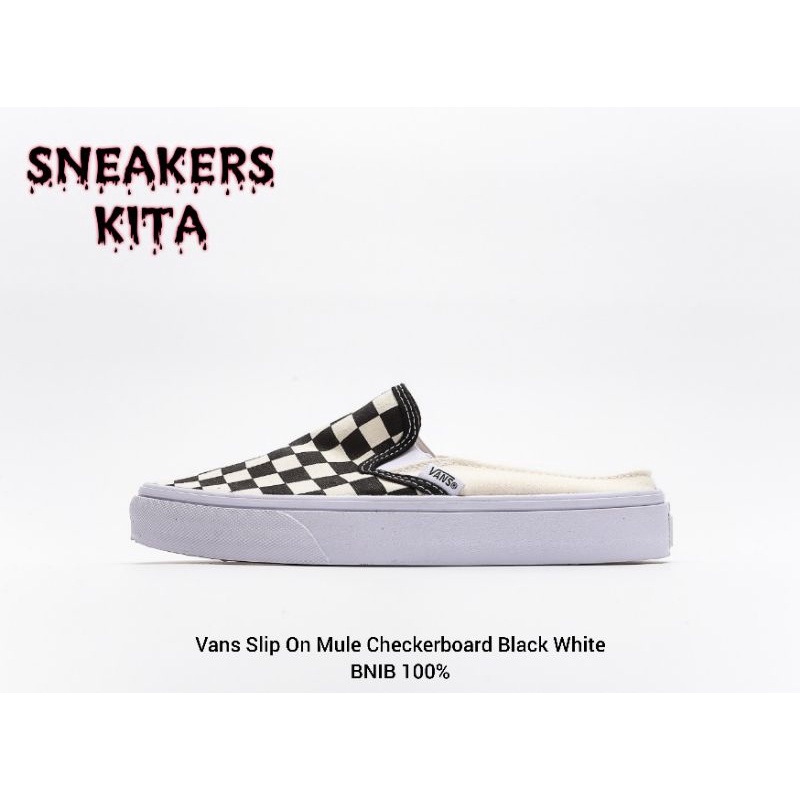 Jual Sepatu Vans Slip On Checkerboard Mule BNIB 100% Authentic / Vans ...