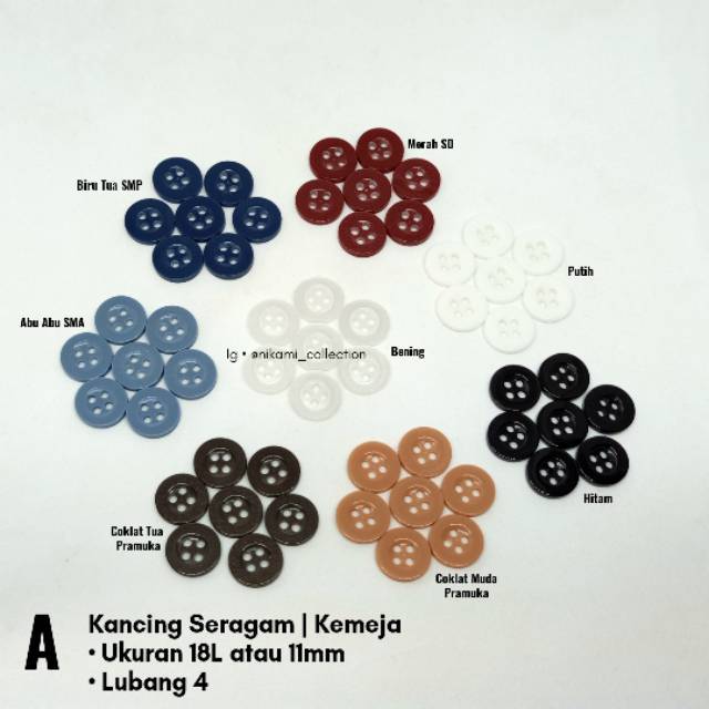 Kancing Kemeja | Kancing Seragam 11mm | Shopee Indonesia