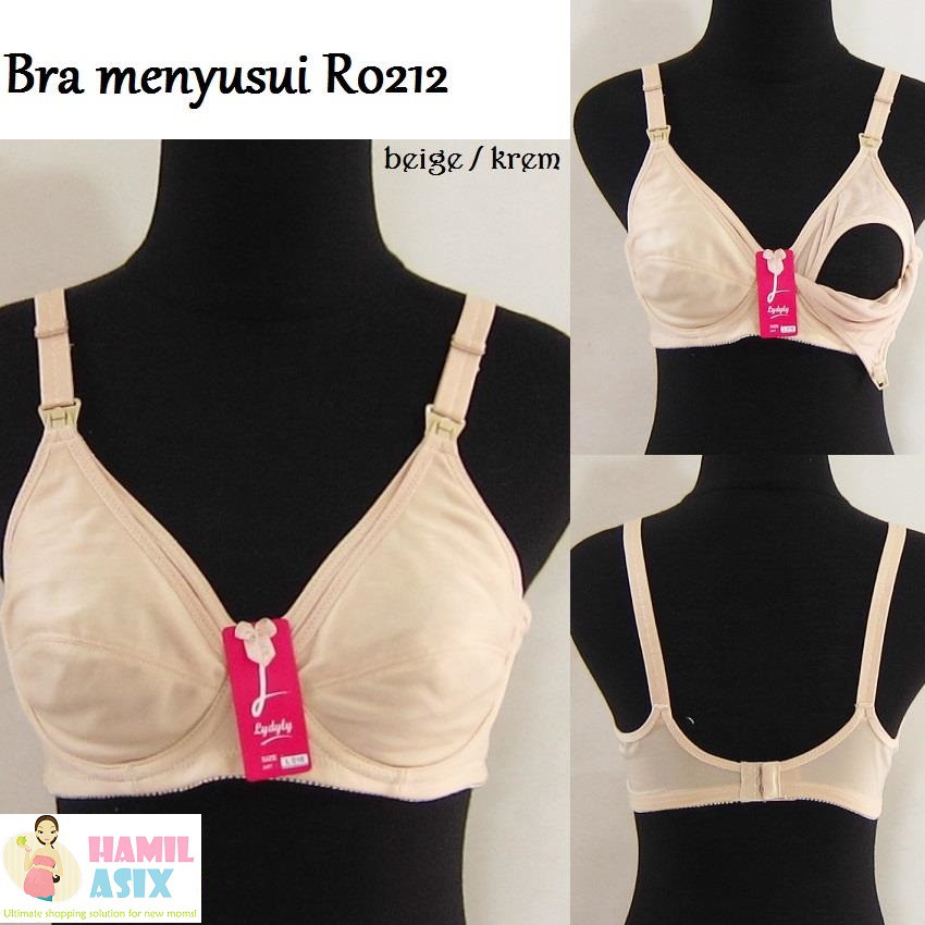 Jual R0212 - Bra BH menyusui Lydyly satin kawat Krem / Merah anggur ...