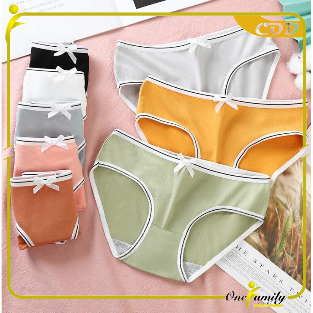 Jual One P82 Celana Dalam Wanita Katun Pita Garis Hitam Sempak Cd 0362