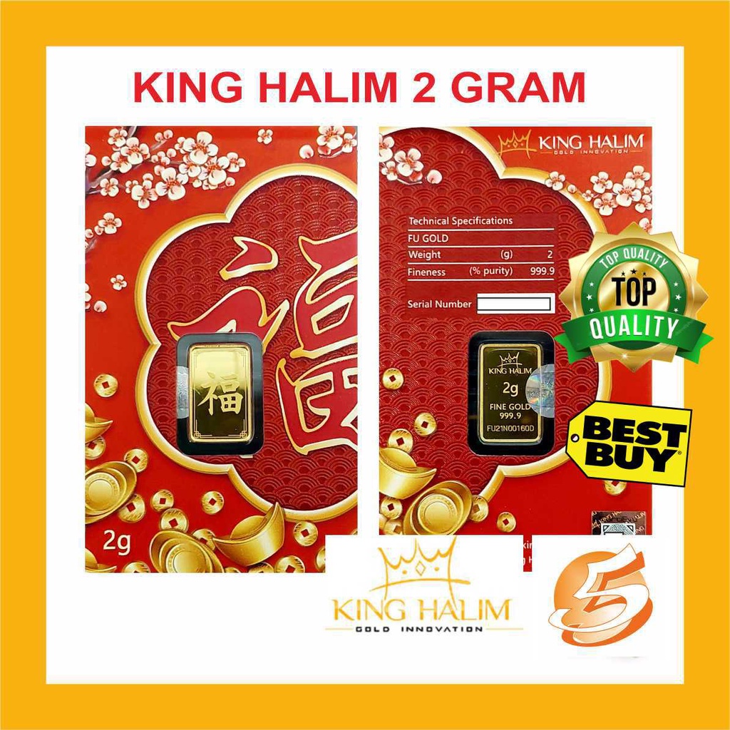 Jual Emas Logam Mulia King Halim 2 gram Certieye edisi FU Tuker Baki ...
