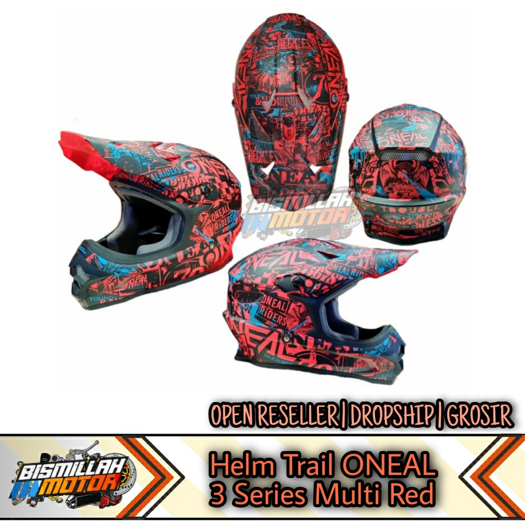 Jual HELM TRAIL ONEAL 3 SERIES MULTI RED | Shopee Indonesia