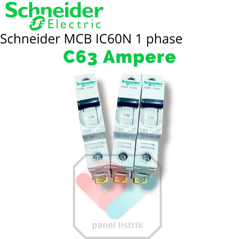 Jual Schneider MCB 63A 1P type IC60N C63 Ampere 1phase 63a 1 p Mini Circuit Breaker Listrik ...