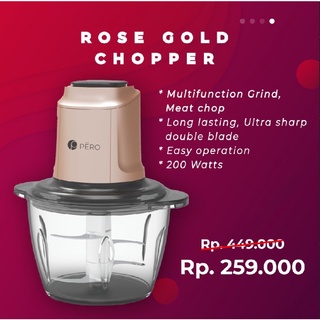PERO CHOPPER / FOOD PROCESSOR ROSEGOLD 200WATT | Shopee Indonesia