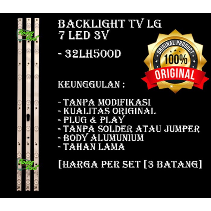 Jual Lampu Backlight TV LG 32 inc inchi Type 32LH500D 7 Led 3 Volt 62 ...