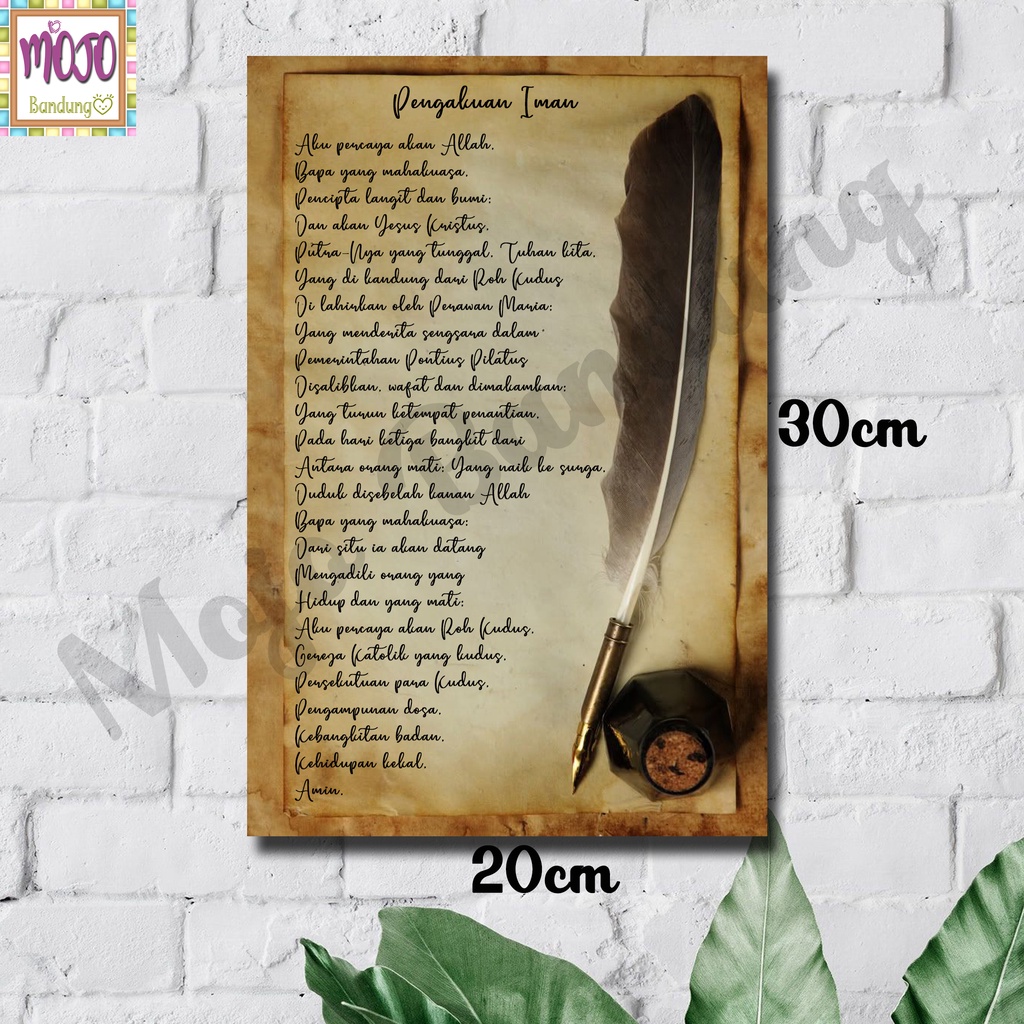 Jual Hiasan Dinding Pengakuan Iman Rasuli Rohani Kristen Katolik ...