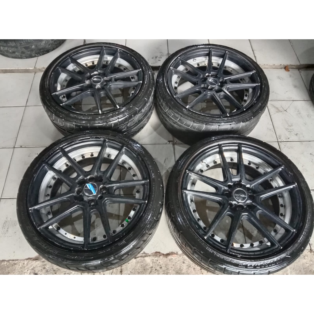 Jual Velg Mobil Bekas Pelek MODELART RING 18 Lebar 8 Lubang 4X100 4X114,3 + Ban DUNLOP 225 40 ...