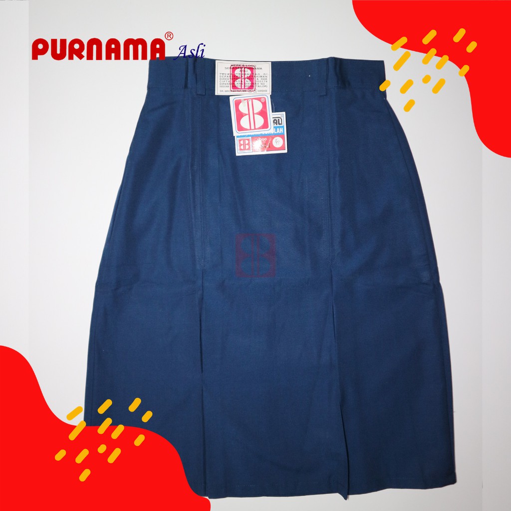 Jual SERAGAM ROK SPAN BIRU TANPA KARET | Shopee Indonesia
