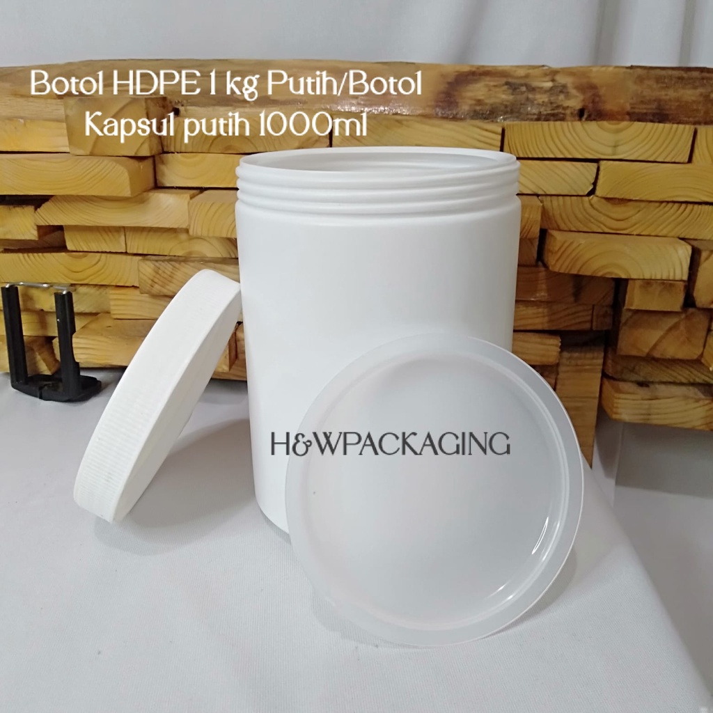 Jual Botol HDPE putih 1kg Botol kapsul HDPE 1000ml putih | Shopee Indonesia