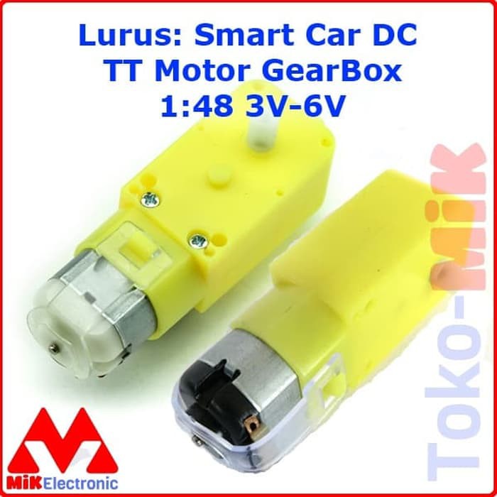 Jual LURUS: DUAL AXIS TT MOTOR DC GEARBOX 1:48 3V-6V KUNING MOBIL SMART ...