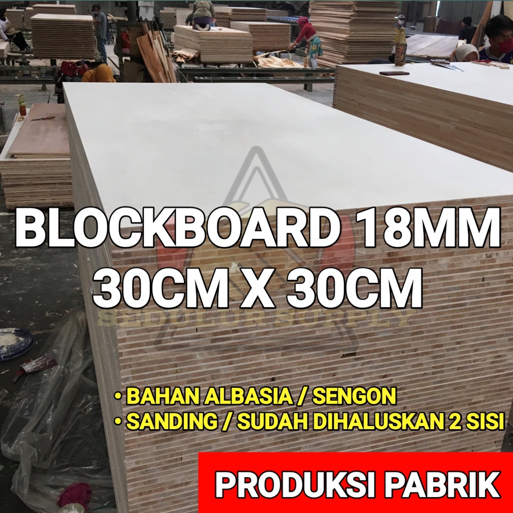 Jual PAPAN KAYU BLOCKBOARD 18MM ALBASIA UTY UKURAN 30 x 30 cm / Block ...
