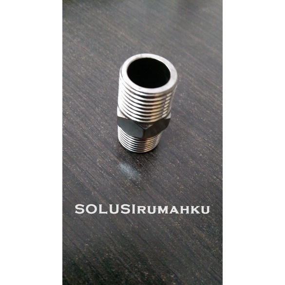Jual Ds54T504T5 Double Nepple/Nipple/Nipel 1/2" Stainless Dobel Nepel ...