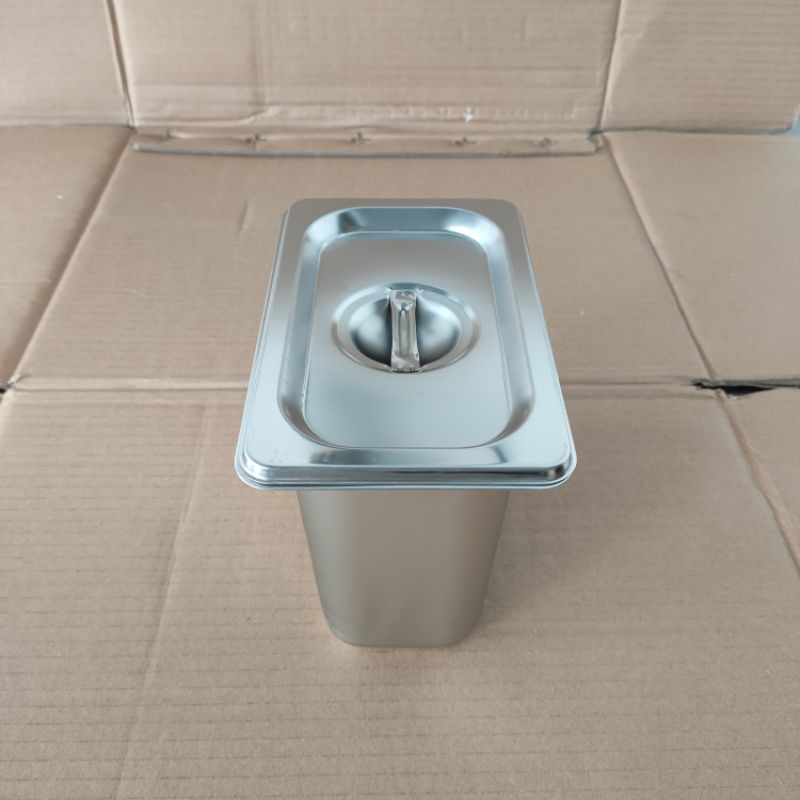 Jual Food Pan Stainless + Tutup 1/9 x 15 (176 x 108 x 150 mm) | Shopee ...