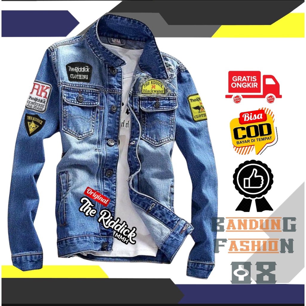 Jual Jaket Jins Sobek Cowok Jeket Jeans Denim Pria Robek Jacket Emblem ...