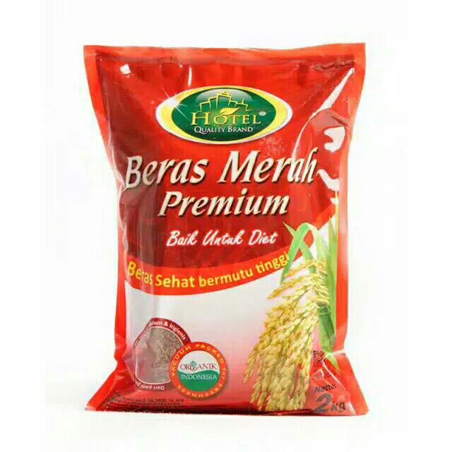 Beras Merah Premium Merek Hotel Organik 2kg | Shopee Indonesia