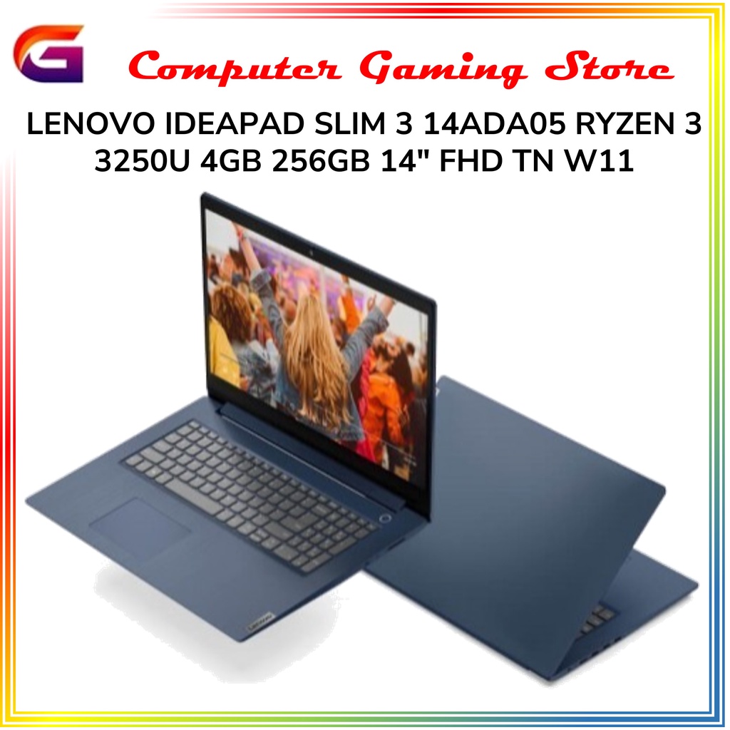 Jual Laptop LENOVO IDEAPAD SLIM 3 14ADA05 RYZEN 3 3250U 4GB 256GB 14" FHD W11 | Shopee Indonesia