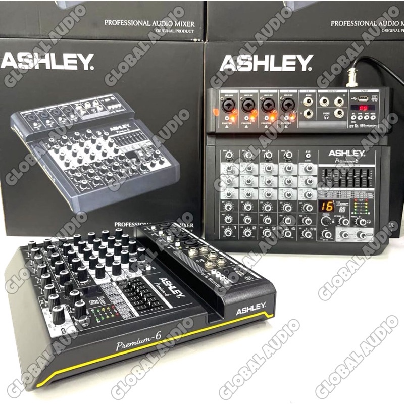 Jual Mixer Ashley Premium 6 Original 6 Channel Bluetooth - USB With Soundcard Premium6 Mixing 6 ...