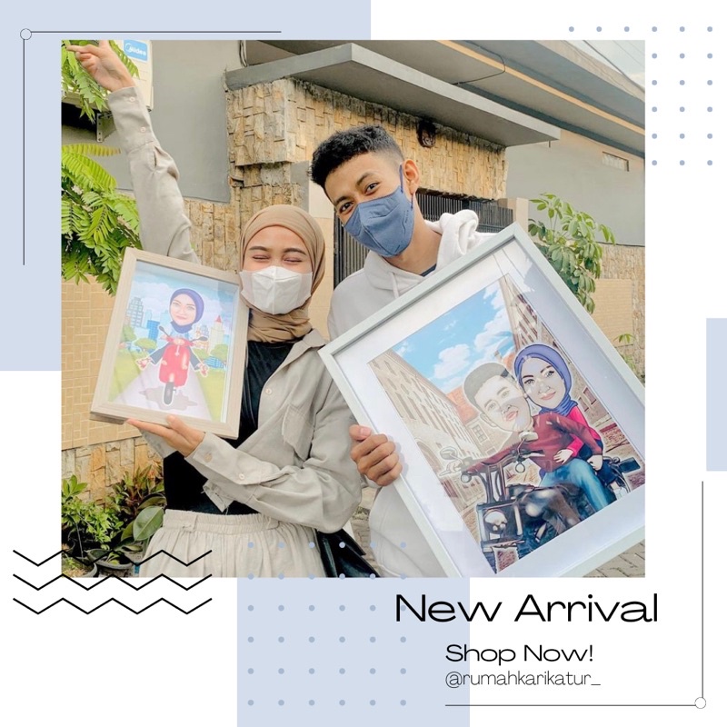 Jual KARIKATUR DIGITAL BESERTA FRAME UKURAN 17R/ FRAME 17R TYPE 3D ...